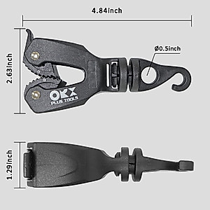 ORXPLUS Tools 2pcs ONE-Handed TARP Clips with Hook Tent Clips Awning Clamp Set Tent Clamps for Camping Canopies, Car Cover, Winter Boat Cover, Pool Cover, Sun Shade