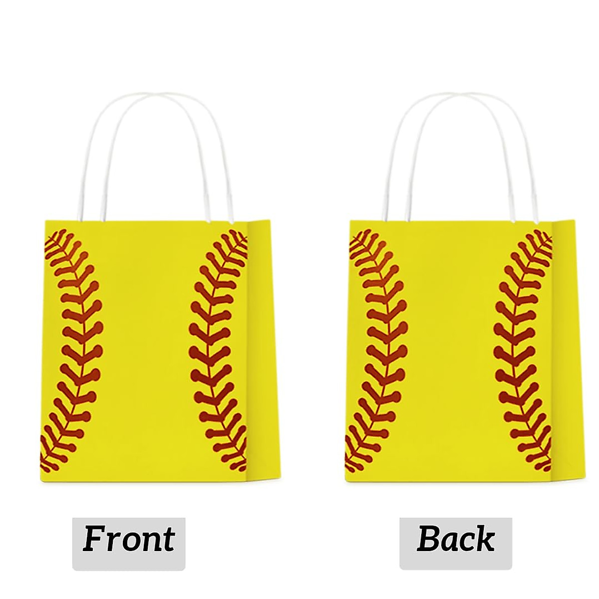 18 Pcs Softball Party Favors Gift Bags - Softball Goodie Bags Favors for Kids Adult Team - Softball Theme Birthday Party decoration bags - Supplies Paper Bag with Handle - Softball Paper Bags.