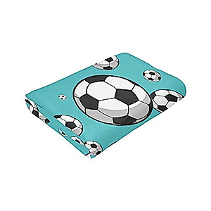 Soccer Soft Luxury Blanket Throw Lightweight Flannel Blankets for Adults Kids Gift 60"X50"