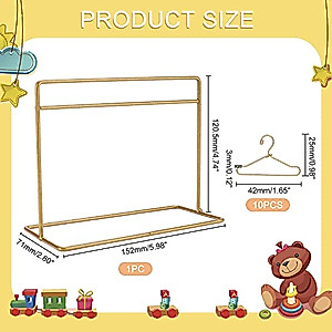 SUPERFINDINGS 1 Set Doll Garment Rack Including 1Pc 6x2.8x4.7inch Doll Clothes Storage Rack Doll Closet and 10Pcs Mini Doll Clothes Hangers Doll Wardrobe Furniture Accessories for Dollhouse Supplies