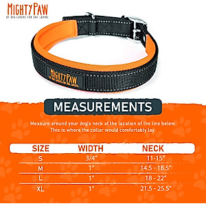 Mighty Paw Ultra Soft Dog Collar - Ultimate Comfort with Soft Neoprene Padding - All-Metal Adjustable Buckle for Large & Small Dogs - Mighty Strong for Long Lasting Durability - Fun in All Climates