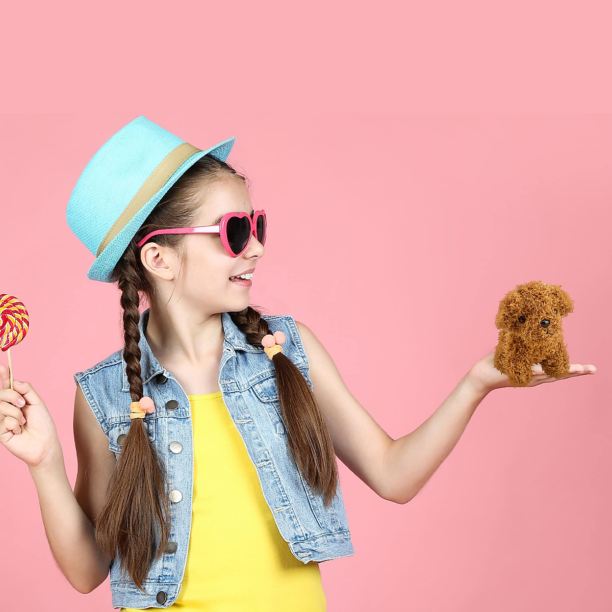 Haconba 12 Pack Mini Teddy Dog Plush Stuffed Puppy Dog Animal Toy for Pendant Keychain Baby Shower Birthday Carnival Prizes Bag Fillers, 4 Colors (Puppy Dog Color 1)