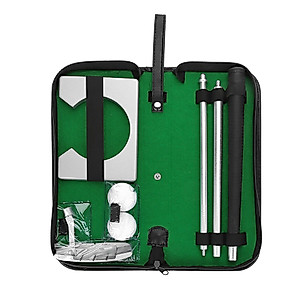 Putter Set Kit, Portable Putting Cup with 2 Balls and PVC Bag for Indoor/Outdoor