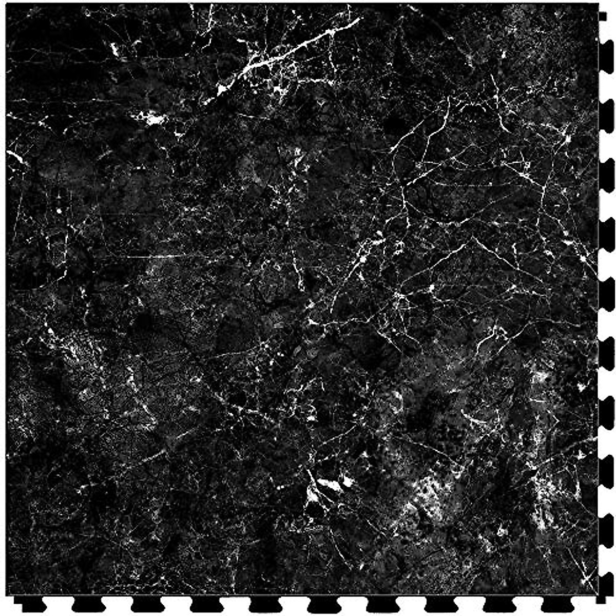 ITtile - Gemstone LVT Collection 20" x 20" Interlocking Vinyl Floor Tiles【6 Pack】(Black Marble)