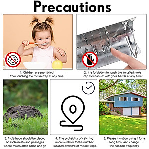 Mole Trap Half Round Metal Mole Killer Reusable Ground Squirrel Trap Heavy Duty Gopher Rat Vole Traps Tactical Traps for Outdoor Lawn Garden Yard Gopher Vole Trapping (8 Packs)