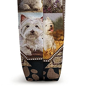 West Highland White Terrier Dog Westie Floral Tote Bag