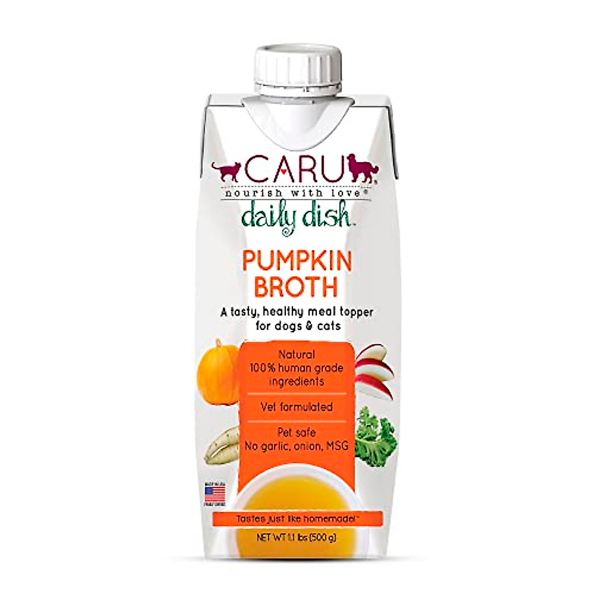 CARU - Daily Dish Pumpkin Broth Meal Topper for Dogs & Cats - Savory Pour-Over Broth - 1.1 lbs.