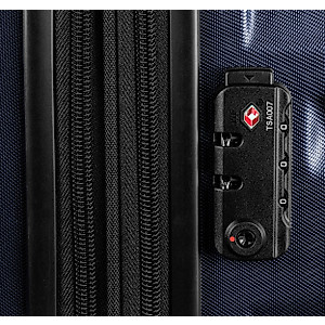 Delsey Paris Alexis Durable Hardside Luggage, Expandable Lightweight 4-Wheel Spinner, Easy Grip Telescoping Handle for Smooth Mobility, TSA-Lock Incorporated, Men and Women, Navy, Check-In 25-Inch