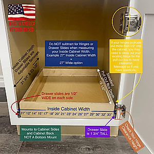 Sublime Design | 15" Wide | Pull Out Tray | Baltic Birch Drawer for Kitchen Cabinets | Slide Out Shelves | Roll Out Cabinet Organizer