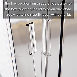 PRANDOM Stackable Clear Storage Bins with Lids,70 Qt Plastic Collapsible Organizer Containers Boxes with Doors for Closet Living Room Bedroom White 15x11.2x8.7 x 3-Pack