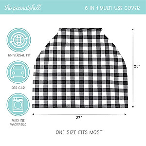 The Peanutshell 6 in 1 Multi Use Nursing Cover | Buffalo Check | Cover for Nursing, Car Seat, High Chair, Shopping Cart, Blanket, Breastfeeding Scarf…