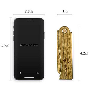 Striking Viking Folding Wooden Comb - Men's Hair, Beard & Mustache Comb - Pocket Sized Sandal Wood Comb for Everyday Grooming, Use Dry or with Balms and Oils - Beard Gift for Men