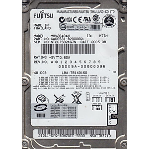 MHV2040AH, PN CA06531-B20000DL, Fujitsu 40GB IDE 2.5 Hard Drive