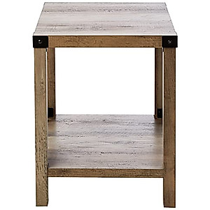 Walker Edison Sedalia Modern Farmhouse Metal X Side Table, 18 Inch, Grey Wash