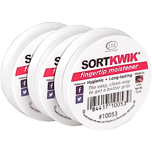 LEE 10053 Sortkwik Fingertip Moisteners, 3/8 oz, Pink (Pack of 3)