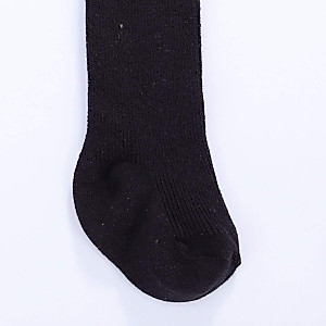 Mubineo Infant Newborn Baby High Waist Leggings Tights Socks Girls Boys Toddler Suspender Pantyhose (Black, 6-12 Months)