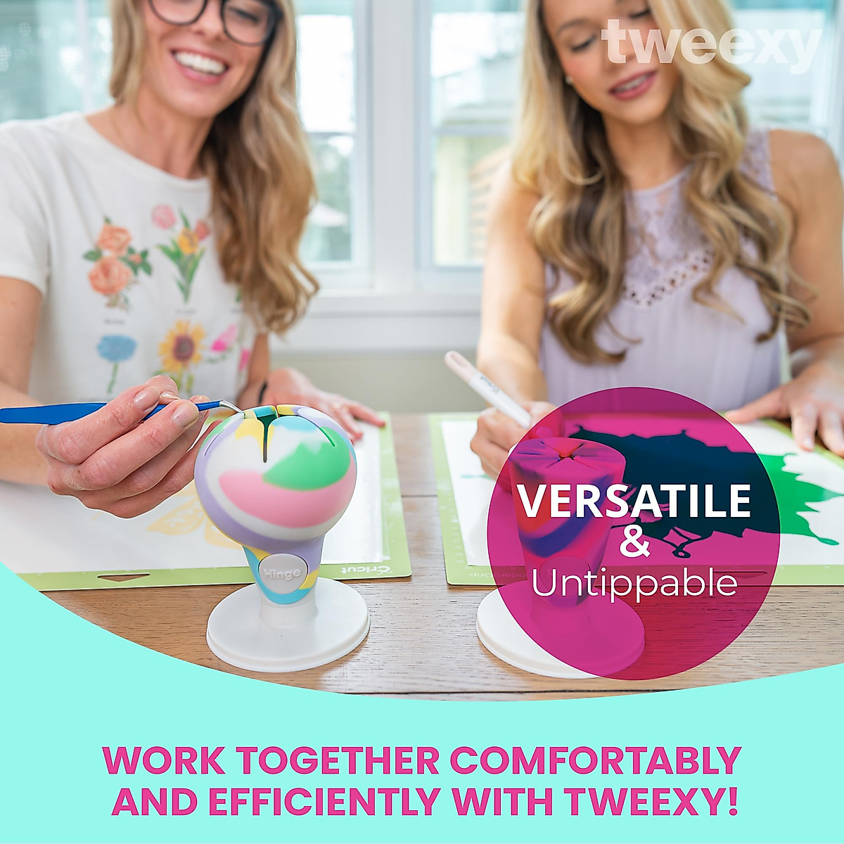 tweexy Hinge Weeding Vinyl Scrap Collector, Anti-Spill Smartgrip Airlock Suction Vinyl Holder, Craft Heat Transfer Vinyl, HTV Crafting Adhesive Paper Sheets Holder (Large, Unicorn)