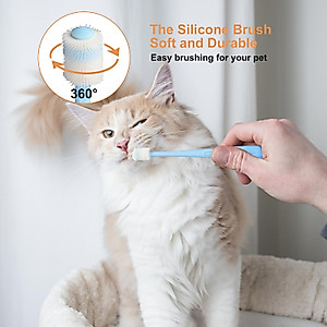 4 Pack Dog Cat Toothbrush Silicone 360 Degree Pet Tooth Brush Small Puppy Kitten Toothbrushes Soft Bristles Head Prevent Bad Breath Dental Care Plaque Off Teeth Deep Clean Kit for Dogs Cleaning Mouth