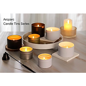 Aroparc Candle Tins 8oz with Lids, 24 Pack Seamless Bulk Candle Containers for Candle Making Supplies Wholesale Empty Candle Jars - Black