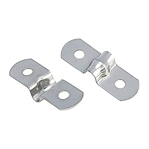 Sydien 50Pcs M5 2Hole Strap U Bracket Tube Strap Stainless Steel Rigid Pipe Strap Clamp