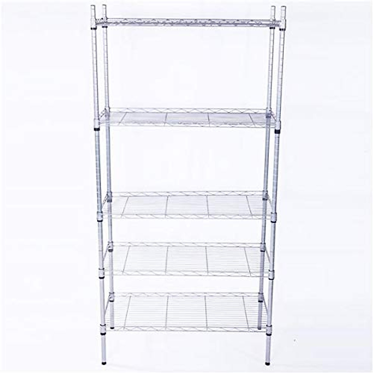 EEBUIHUI 5 Tier Adjustable Storage Shelf Metal Storage Rack Wire Shelving Unit Storage Shelves Metal for Pantry Closet Kitchen Laundry (Silver-5)