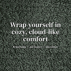 Big Blanket Co® Premier Plush™ Moss | Ultra-Plush Fluffy Blanket | 100 Square Feet | Breathable, Microfiber Blanket That Wraps You in Cloud-Like Comfort | Blankets That Redefine King-Size