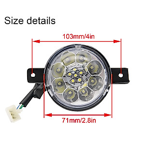 CMOOD 12V LED Front Headlight Compatible for TaoTao 125cc 150cc 250cc 300cc ATV Quad Headlights, Left Right Front Head Light for Coolster Peace JCL Baja Yamoto kazuma Roketa Chinese 4 wheeler (2PCS)