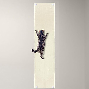 70.9"x 15.7" Thickened Extra Large Cat Wall Climbing Carpet with 10pcs Fixed Nails, Durable Cat Wall Furniture, Wall Scratcher, Scratching Post, Couch Sofa Protector, White