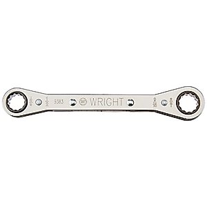 Wright Tool 9383 12 Point Nominal Size Ratcheting Box Wrench, 1/2" x 9/16"