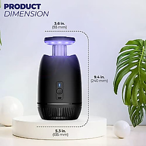 TRAPPED Elite Insect Trap, Zapper Fly Traps Catcher for Mosquito, Fruit Flies, Gnat, Moth Flying Insect, Bugs Trap with UV Light. Electric Bug Zapper, Killer Indoor, Repellent