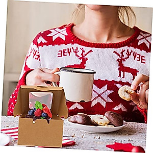 MUSISALY 30pcs Packaging Boxes Cake Box Christmas Dessert Cake Window Box Macaron Container Lip Gloss Container Mini Paper Cups Mini Cake Boxes Baking Cake Box Pastry Packaging Box Biscuit