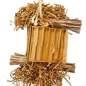 Bonka Bird Toys 3753 Natural Shreddy Eddy Medium to Large Parrot Toy Good Conure African Grey, Conures, Amazons, Small Cockatoos, and similarly Sized pet Birds for Chewy Foraging Fun.