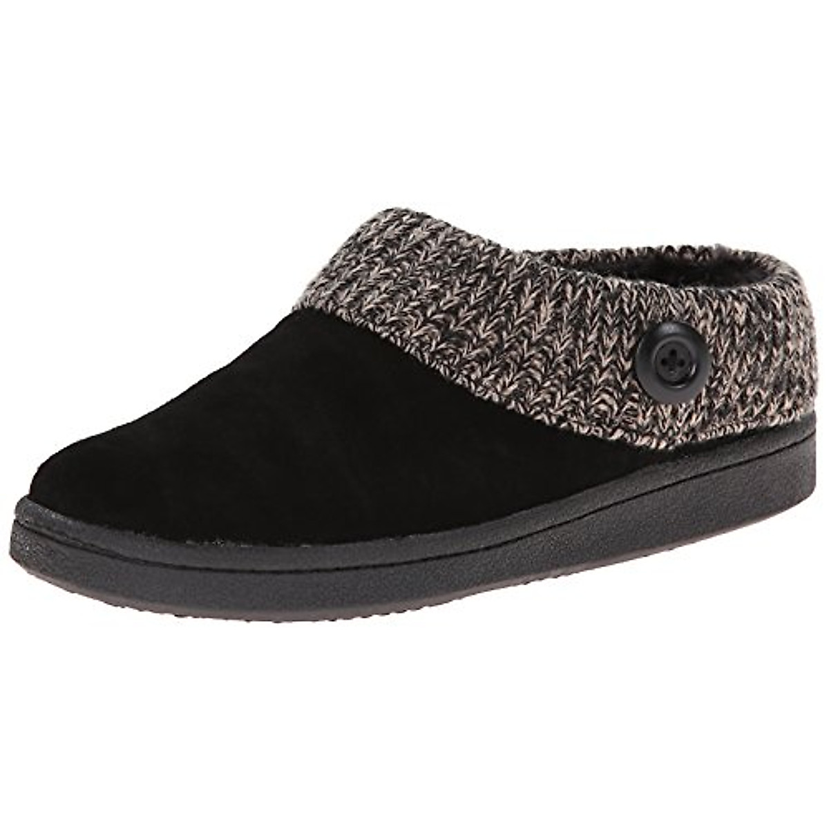 Clarks Women's Knit Scuff Slipper, Black, 8 M US