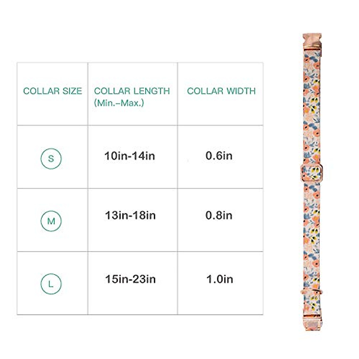 Metal Buckle Dog Collar, Durable Adjustable Dog Collar Soft for Small Medium Large Dogs (S(10-14in), Flower3)