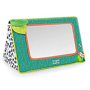 Bright Starts Sit and See Safari Floor Mirror Tummy Time Activity Toy, Ages Newborn +