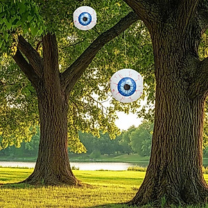 Giant Inflatable 4D Eye Balls, Halloween Decorations, Scary Tree Ornaments, 2 Pack, Blue