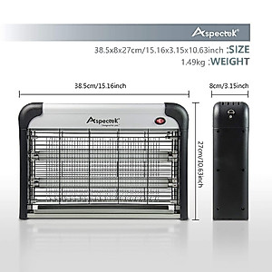 ASPECTEK Bug Zapper & Electric Insect Kill Mosquito Bug Fly & Other Pests Killer, Powerful 2800V Grid 20W Bulbs, Indoor use only