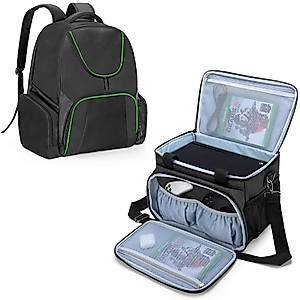 CURMIO Travel Backpack Compatible with Xbox Series S, Xbox One/One S/One X, Xbox 360/360 Slim, Game Console Carrying Case Compatible with Xbox Series X, Patent Design