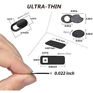 Deal4You - Webcam Cover Slide, Ultra Thin Camera Blocker for Laptop, Pc, Computer, Phone, Tablet, Protect Your Privacy (Pack 6-3 Shapes)