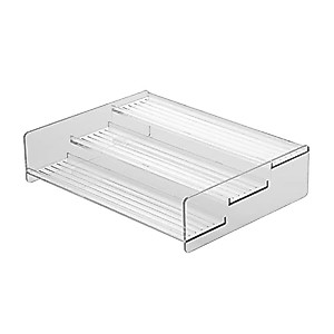 mDesign 3 Tier Bathroom Organizer Shelf - Storage Rack for Vitamins, Supplements - Versatile Compact Space Saving Holder for Countertops, Cabinets, Shelves - Ligne Collection - 2 Pack - Clear