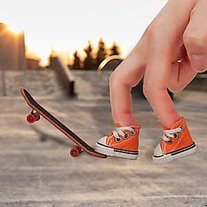 Mimeela 7 Pairs Mini Finger Shoes, Cool Mini Skateboard Shoes for Finger Breakdance, Fingerboard, Elf Shoes Doll Shoes, Used As Making Shoe Keychains and Sneakers for Birds