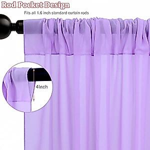 FOTSHARER Lavender Wedding Arch Drapes - 2 Panels, 5x20FT Chiffon Drapes for Backdrop, Bed Canopy, Party Tent