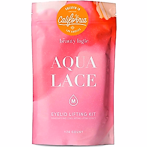 Beauty Logic Aqua Lace Eyelid Lifting Kit, 120 Invisible Lifter Tape Strips, Instant Natural Self Adhesive Upper Eye Lid Lift Double Stickers for Hooded Droopy Puffy Uneven Eyes (Medium)