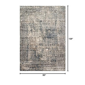 Loloi Teagan Collection 7'-11" x 10'-6" Area Rug in Denim/Slate - Large Area Rug, Soft Neutral Rug, High-Traffic Area Rug for Living Room, Bedroom, Home Office, Dining Area