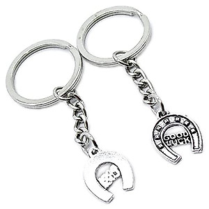 10 Pieces Keychain Keyring Door Car Key Chain Ring Tag Charms Supplies EA3J8A Horseshoe Horse Hoof