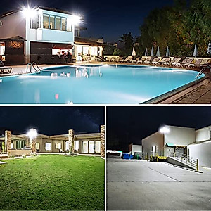 Onforu 100W Flood Lights Outdoor, 9000LM Super Bright LED Flood Light Outdoor Switch Controlled, IP65 Waterproof LED Exterior Floodlight with 3 Adjustable Head, 6500K White Outdoor Security Light