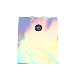 Lidelazon Iridescent Party Bags with Handles (12 Pack) Holographic Silver Foil Gift Bags, Treat Bags, Favor Bags, Party Favors, Favor Gifts for Guests, Thank You Bags, Welcome Bag