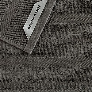 KitchenAid Albany Dishcloth 8 Pack Set, Charcoal Grey/White, 12"x12"