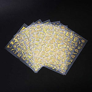 3D Halloween Nail Art Stickers for Women Gold Self-adhesive Nail Decals 9 Sheets Skull Witch Pumpkin Word Cat Ghost Nail Sticker Designs for Halloween Party Favor Supplies Manicure Tips Decorations