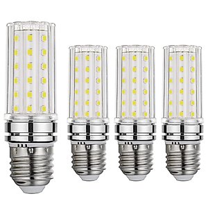 BOGAO E26 LED Bulb, 12W White 6000K LED Bulbs, 80-100 Watt Light Bulbs Equivalent, E26 Screw Base,1200 Lumens LED Lights （4 Pack White）